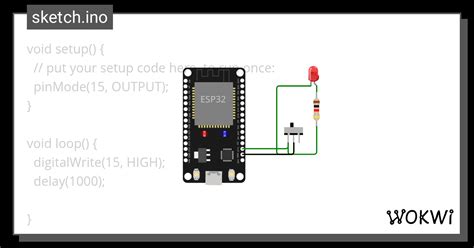 Tombol Push Buttonswitch 1 Lampu Led Wokwi Esp32 Stm32 Arduino