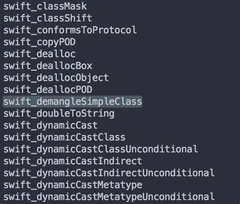 Ios How Can I Demangle A Swift Class Name Dynamically Stack Overflow