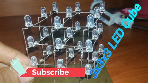 3x3x3 Led Cube Full Tutorial How To Make Using Arduino Uno Arduinotechnology Youtube