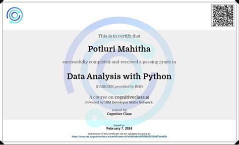 Datadriven Pythonfordata Ibmcertificate Cognitiveclass Potluri
