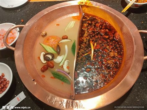 重庆鸳鸯火锅摄影图 传统美食 餐饮美食 摄影图库 昵图网