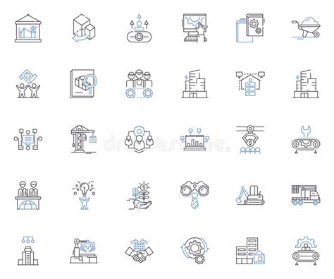 Assembly Line Line Icons Collection Automation Mass Production
