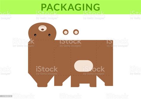 생일을위한 사랑스러운 Diy 파티 호의 상자 과자 사탕 작은 선물 빵집을위한 귀여운 곰이있는 아기 샤워 소매 상자 청사진 템플릿