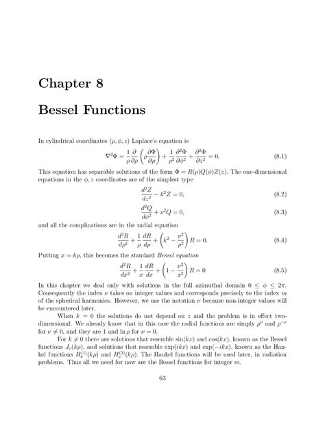 Lecture Notes On Bessel Functions Electromagnetic Theory 1 Phy 6346 Docsity