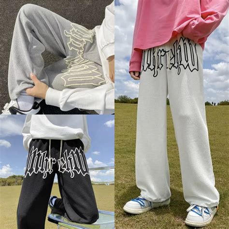 Unisex Outfit Polyester Aesthetic Waffle Track Pants Korean Trends