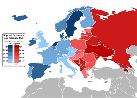 Support For Same Sex Marriage In Europe Oc By Ubauer091 Europe