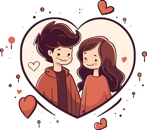 Adorable Pair Vectorized Couple Illustration Dreamy Love Couple Vector