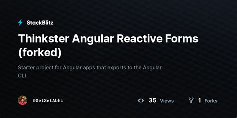Thinkster Angular Reactive Forms Forked StackBlitz