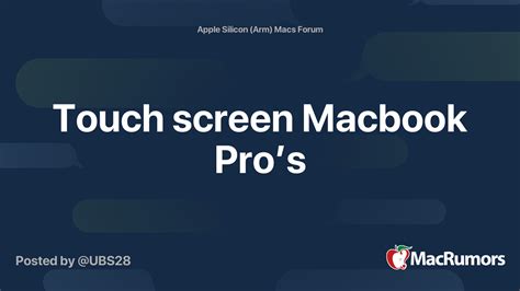 Touch Screen Macbook Pros Macrumors Forums