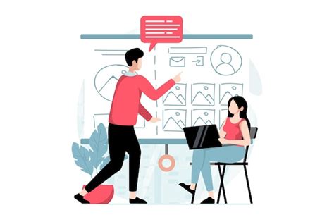 Premium Vector Ui And Ux Design Concept With People Scene In Flat Style Man And Woman