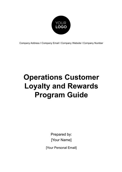 Free Operations Customer Loyalty And Rewards Program Guide Template To
