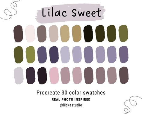 Procreate 30 Swatches Color Palette Plus Hex Codes Ipad Procreate Swatches Violet Lilac