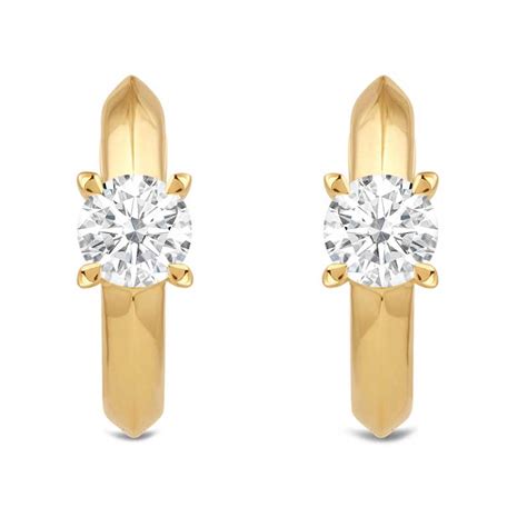 Drop Huggie Oval Diamond Earrings