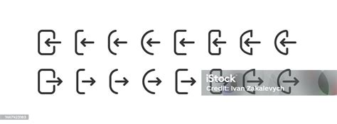 User Logout Icon Set User Entrance Illustration Symbol Sign App Button Vector Stock Illustration