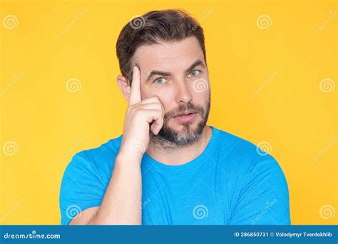 Man With Confuse Face Expression Having Doubts Thoughtful Man Stock Image Image Of Emotion