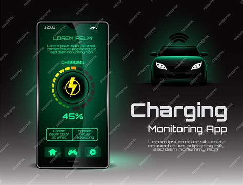 격리된 전기 자동차 충전소의 현실적인 3d 그림 프리미엄 벡터