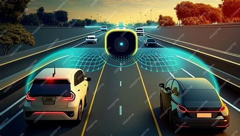 Premium Photo Concept Of An Autonomous Car Sensor System For The Safety Of Driverless Mode Car