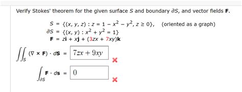 Solved Verify Stokes Theorem For The Given Surface S And Chegg Com
