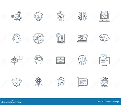 geek nerds outline icons collection geeks nerds hackers gamers