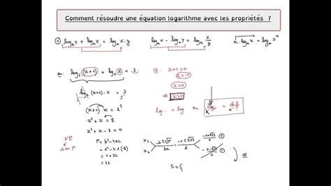 Résoudre équation Logarithme Avec Propriétés Youtube