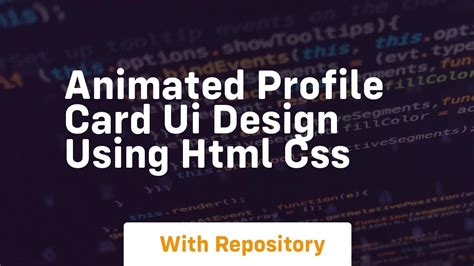 Animated Profile Card Ui Design Using Html Css Youtube