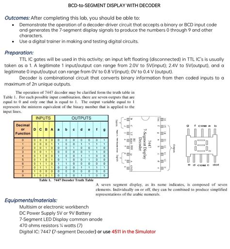 Solved SOLVE USING MULTISIM BCD To SEGMENT DISPLAY WITH DECODER Course Hero