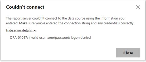 Pbirs Issue With 11g Oracle Database Credentials Microsoft