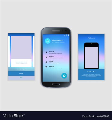 Mobile Screens User Interface Kit Modern User Vector Image