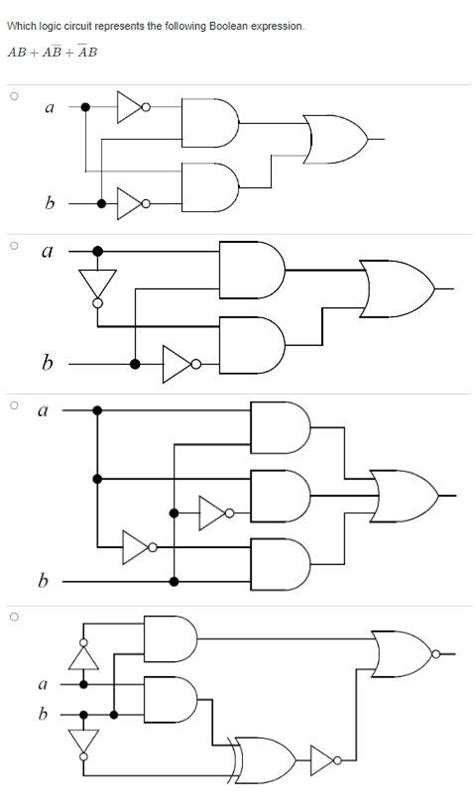 Solved Which Logic Circuit Represents The Following Boolean