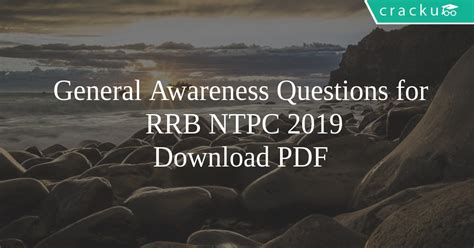 General Awareness Questions For RRB NTPC PDF Cracku