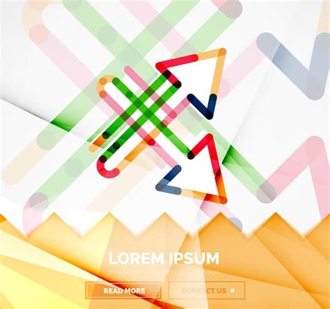 화살표 선형 디자인 스타일이 있는 추상 배너 템플릿 프리미엄 벡터