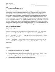 Understanding Velocity In Sprinting Kinematics Analysis Course Hero