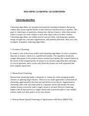Effective Clustering Algorithms For Machine Learning Course Hero