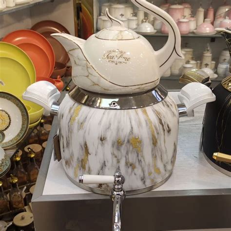 کتری قوری کروپ ست طرح سنگ