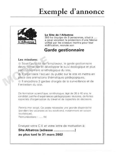 Chap 3 Exemples Annonce Pdf