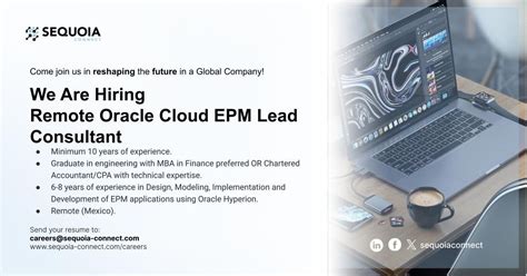 Sequoia Connect On Linkedin Remote Oracle Cloud Epm Lead Consultant 9a 247 Sequoia Connect