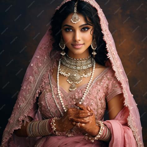 Premium Photo A Glamor Beautiful Girl Of Indian Ethnicity Wearing