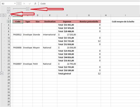Données liées au groupe dans Excel
