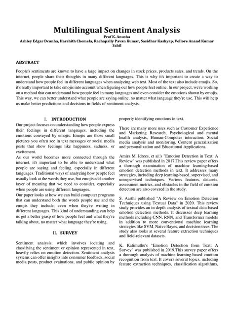 Multilingual Sentiment Analysis With Emojis Pdf Machine Learning Data