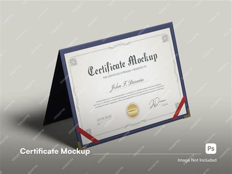 Premium Psd Isometric Elegant Certificate Mockup 3d Isolated With Case