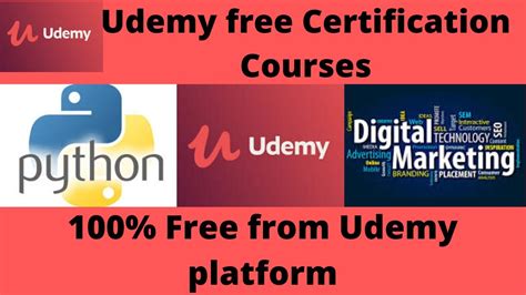 Udemy Free Certification Courses Python Digital Marketing Web Developer YouTube