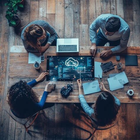 A Devops Team Collaborating On Cloud Infrastructure And Scaling Strategies Premium Ai