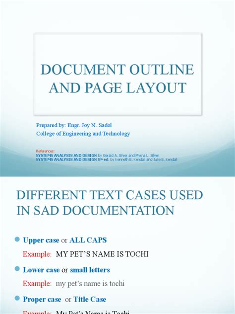 Sad Lecture 03 Document Outline And Page Formatting Pdf Typefaces Letter Case