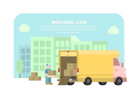 Yellow Moving Van Illustration Eps Svg Vector Uidownload