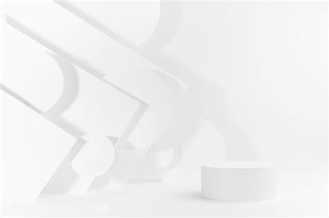 흰색 추상 장면 화장품 상품 디자인 선 모서리 단단한 빛의 비행 원 미래 기하학적 스타일의 그림자가 있는 판매의 프리젠테이션을