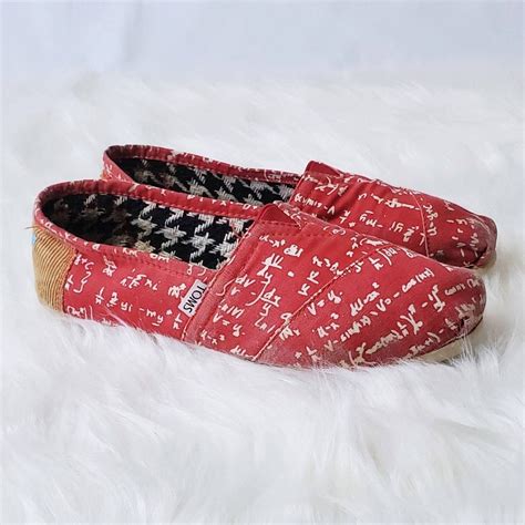 Rare Toms Red Math Equationflats 65 Wardrobe Outfitters