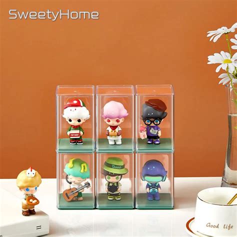 6pcs 팝 마트 피규어 디스플레이 케이스 클리어 블라인드 박스 쇼케이스 차고 키트 Collectible Storage Box 장난감 인형 주최자 Aliexpress