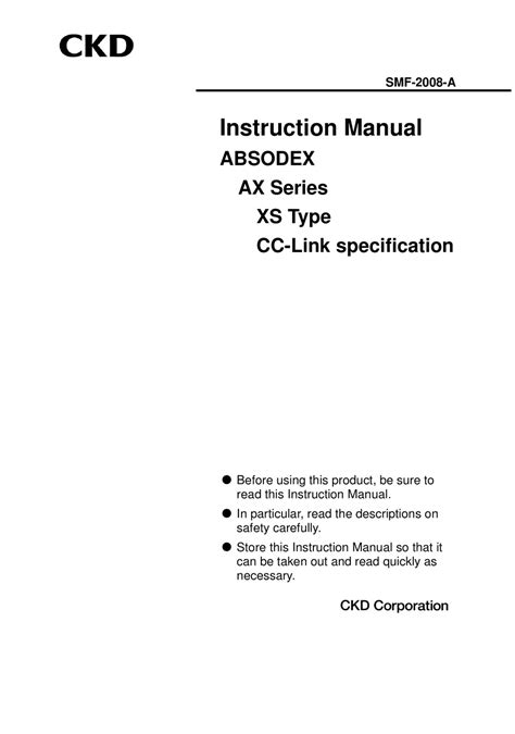 Ckd Absodex Ax9000xs U2 Instruction Manual Pdf Download Manualslib