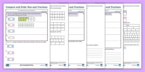 👉 Compare And Order Non Unit Fractions Differentiated Maths Worksheets