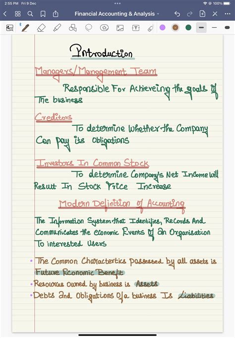 My Accounting Notes R Goodnotes